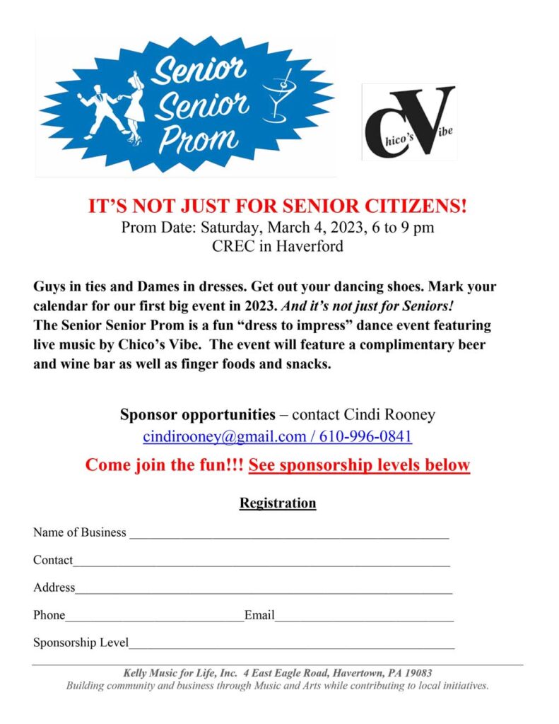 Kelly Center - Senior Senior Prom Sponsorship - We appreciate your Donation